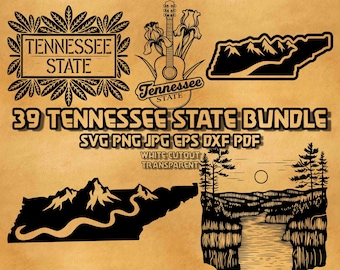 Tennessee Tri-star Outline SVG PNG | TN Map Cut File | State Pride ...