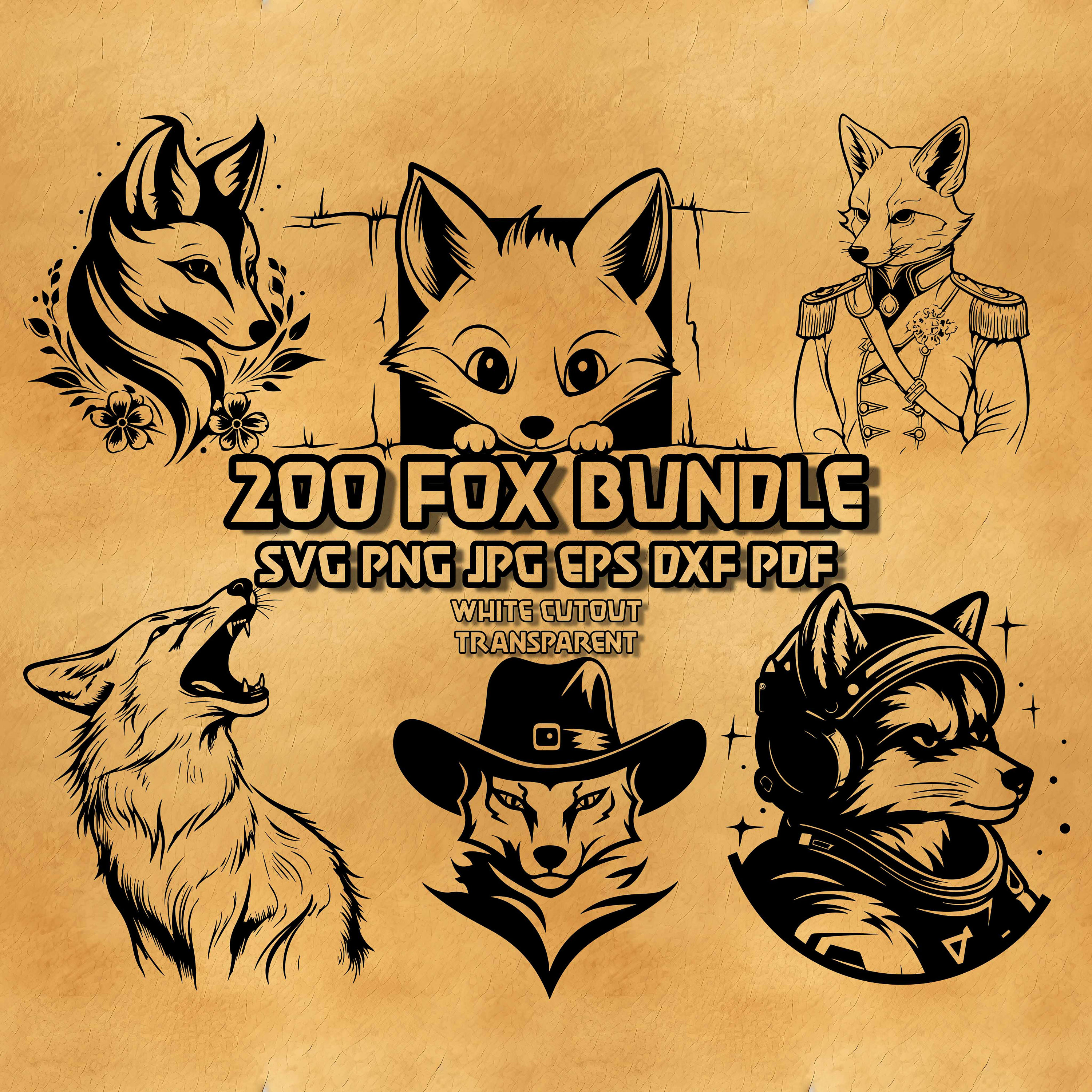 Fox Svg Bundle, Floral Fox Svg, Cowboy Fox Svg, Peeking Fox Svg ...