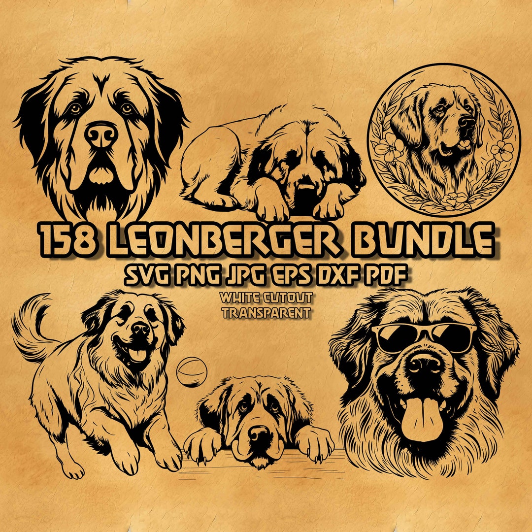 Leonberger Dog Svg Bundle, Cowboy Leonberger Svg, Floral Leonberger Svg ...