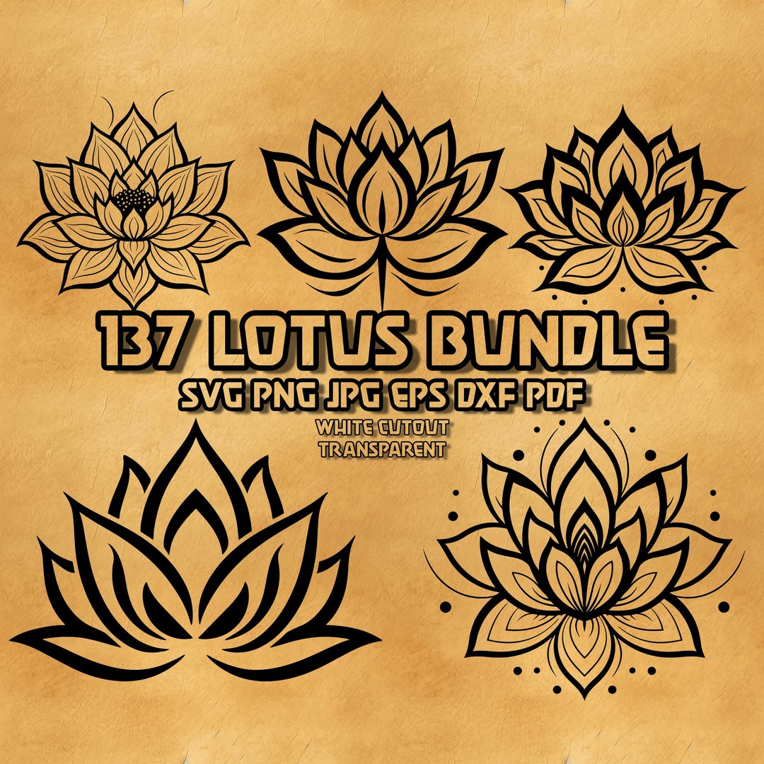 Lotus Flower SVG Bundle: Botanical Clipart, Logo Design (digital ...