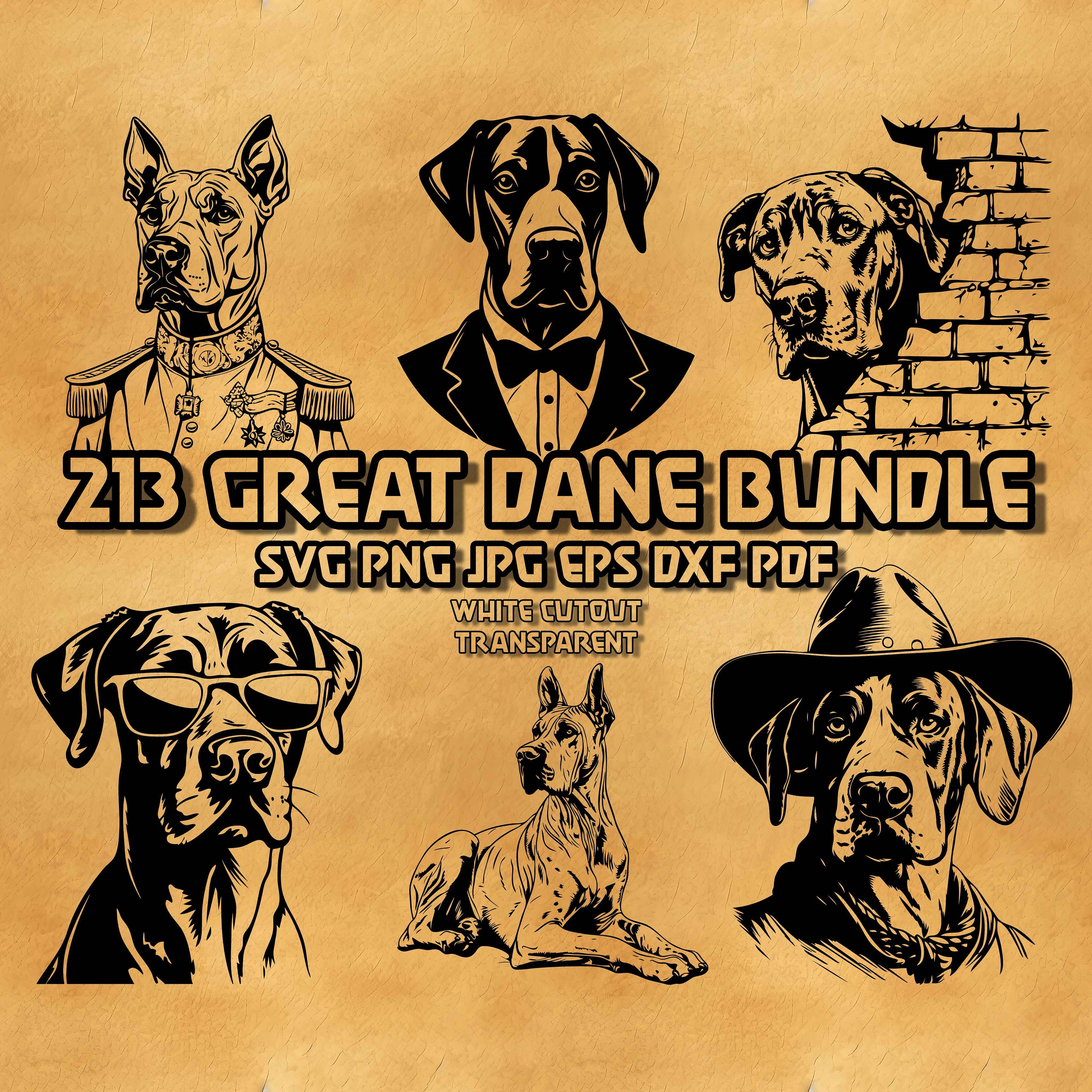 Great Dane Svg Bundle, Floral Great Dane Svg, Royal Great Dane Svg ...