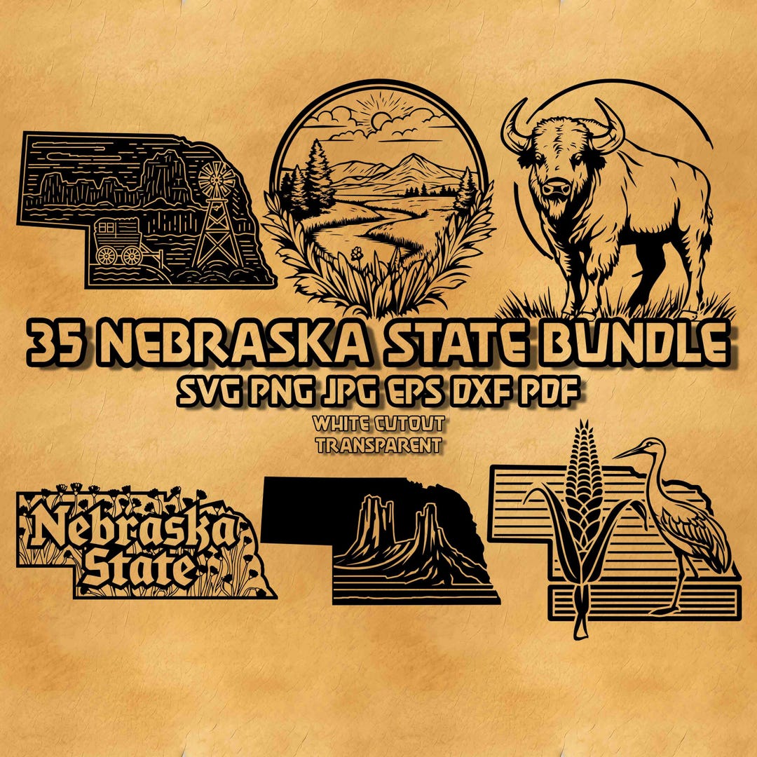 Nebraska State Outline SVG Bundle, Nebraska State Outline State Shape ...