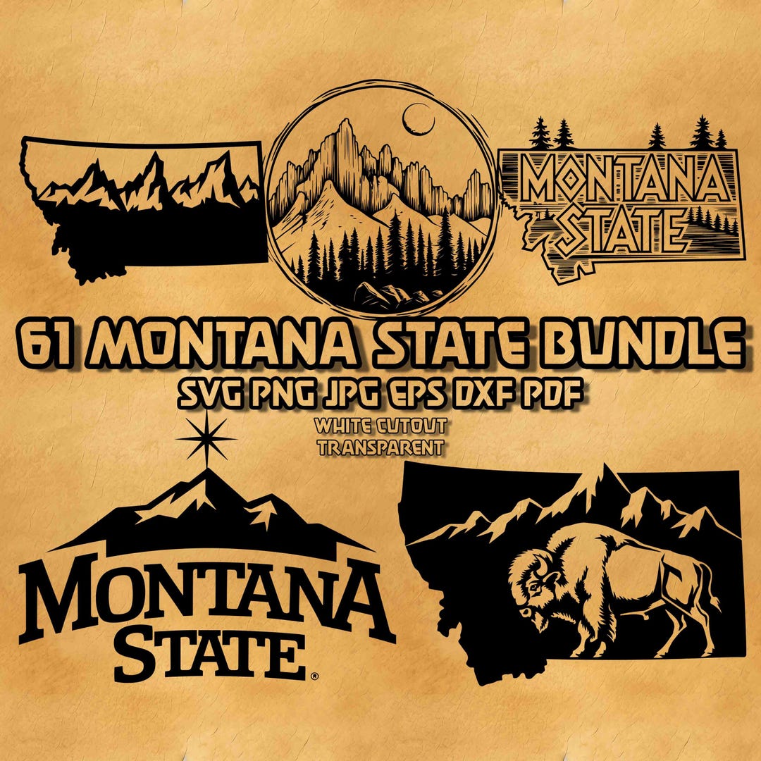 Montana State Outline SVG Bundle: Laser Engrave & Printing File - Etsy