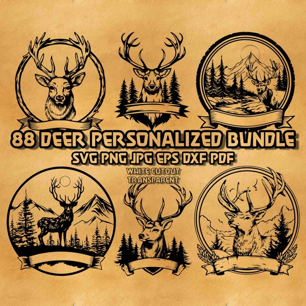 Deer Monogram Svg - Etsy