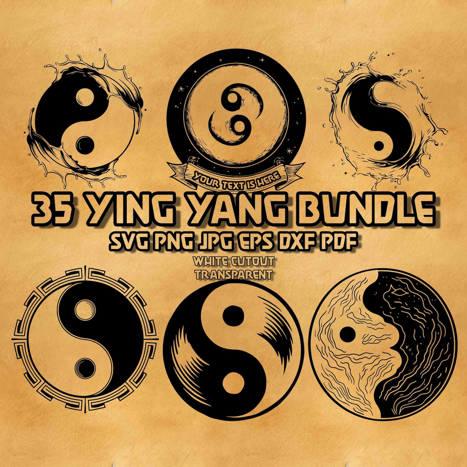Yin Yang SVG Bundle, Harmony Zen Symbol Balance Art, Mindful Spiritual ...