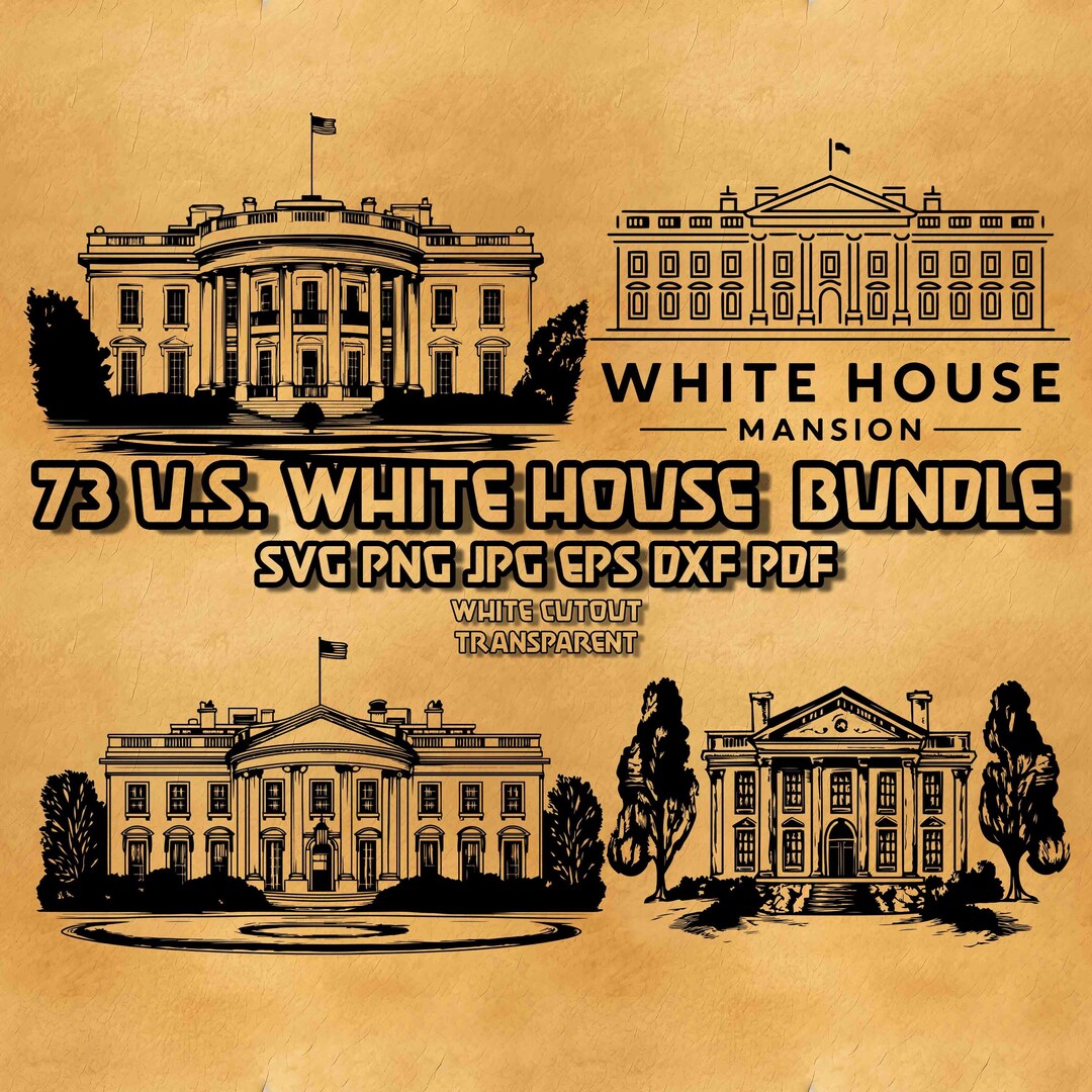 White House U.S. President Home SVG Bundle,washington D.C. Mansion Png ...