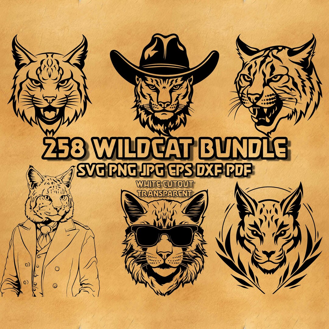 Wildcat SVG Bundle: Floral, Cowboy, Geometric (digital Files) - Etsy