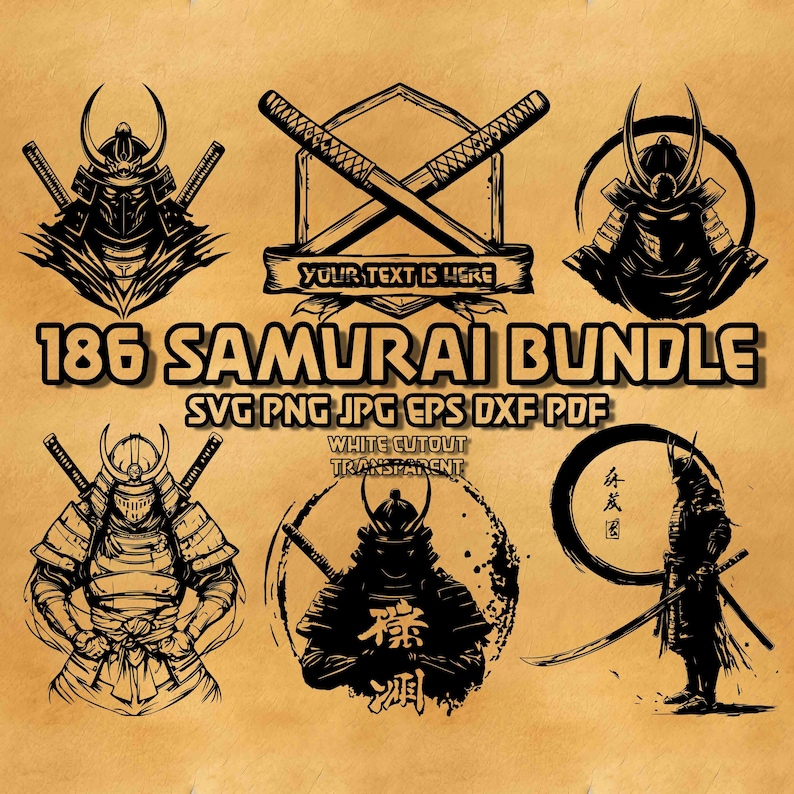 Samurai Svg Bundle, Samurai Vector, Samurai Monogram Svg, Warrior With Katana Svg, Samurai ...