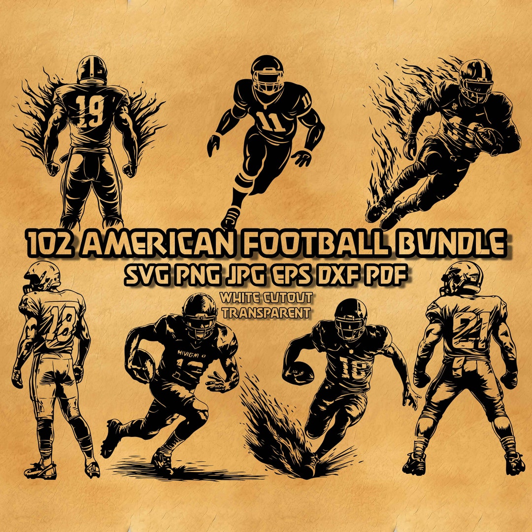 American Football Player SVG Bundle: Flame Design (digital Download) - Etsy