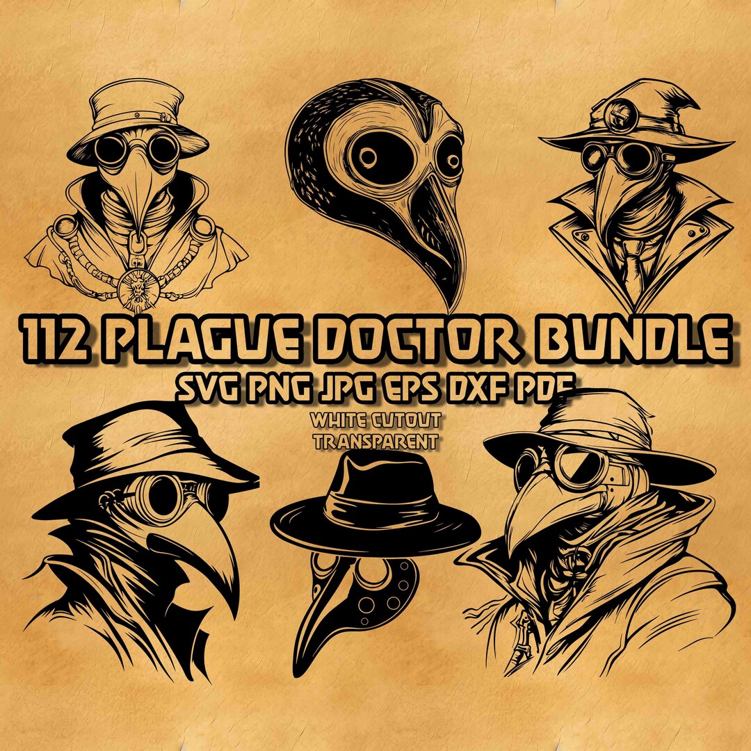 Medieval Plague Doctor Mask SVG Bundle, Steampunk Plague Doctor, Gothic ...