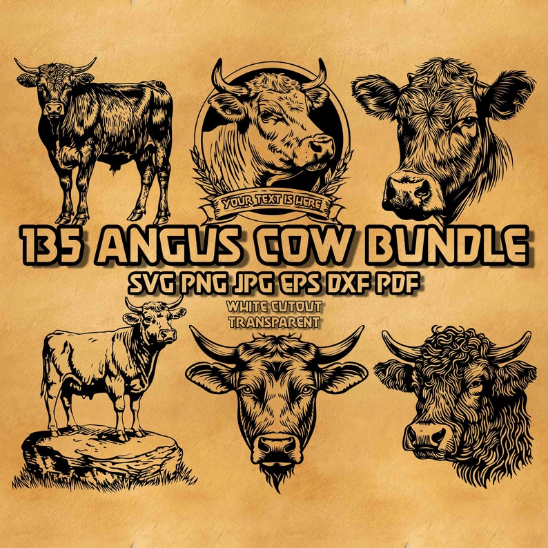 Angus Cow Svg Bundle,personalized Angus Cow Svg Bundle, Farm Cow Svg ...