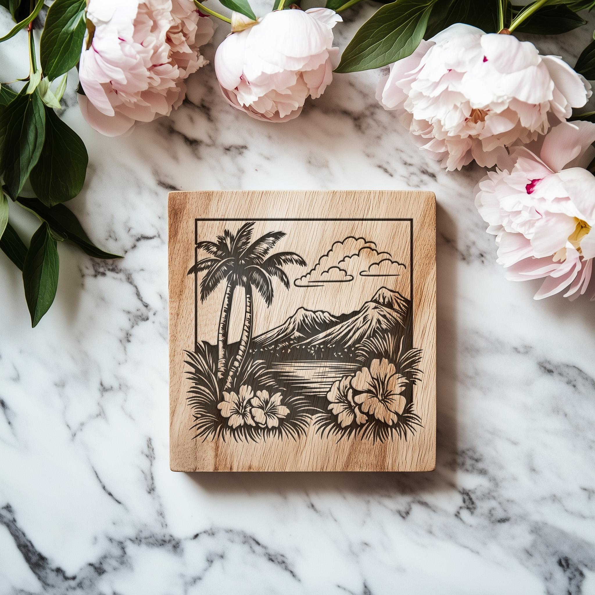 Hawaii State Outline SVG Bundle: Aloha Tiki Design - Laser Engrave File ...