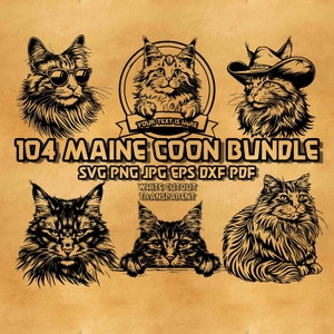 Maine Coon Cat Svg Bundle, Maine Coon Monogram, Floral Maine Coon Svg ...