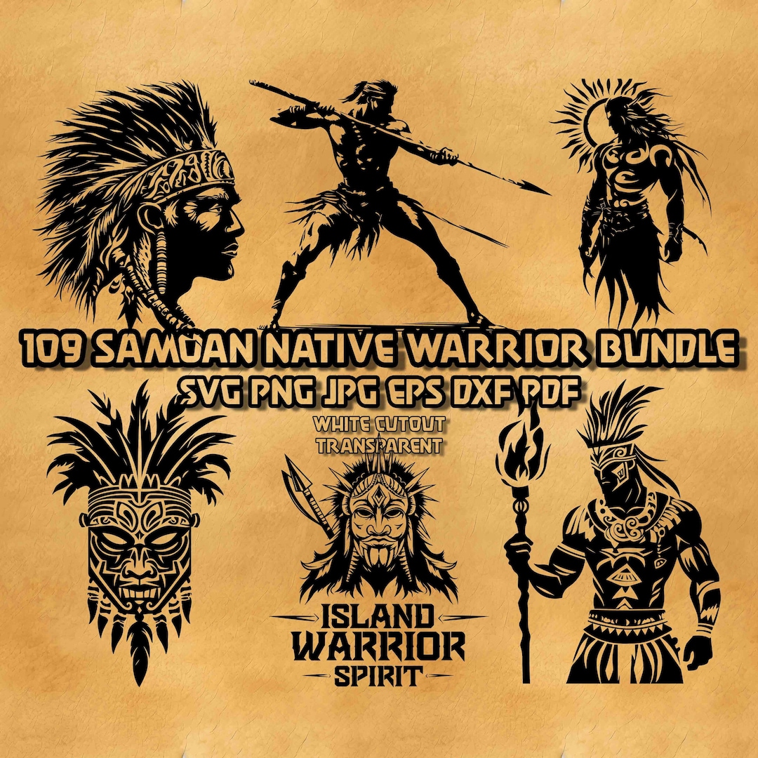 109 Samoan Native Warrior SVG Bundle: Polynesian Tribal Tattoo ...