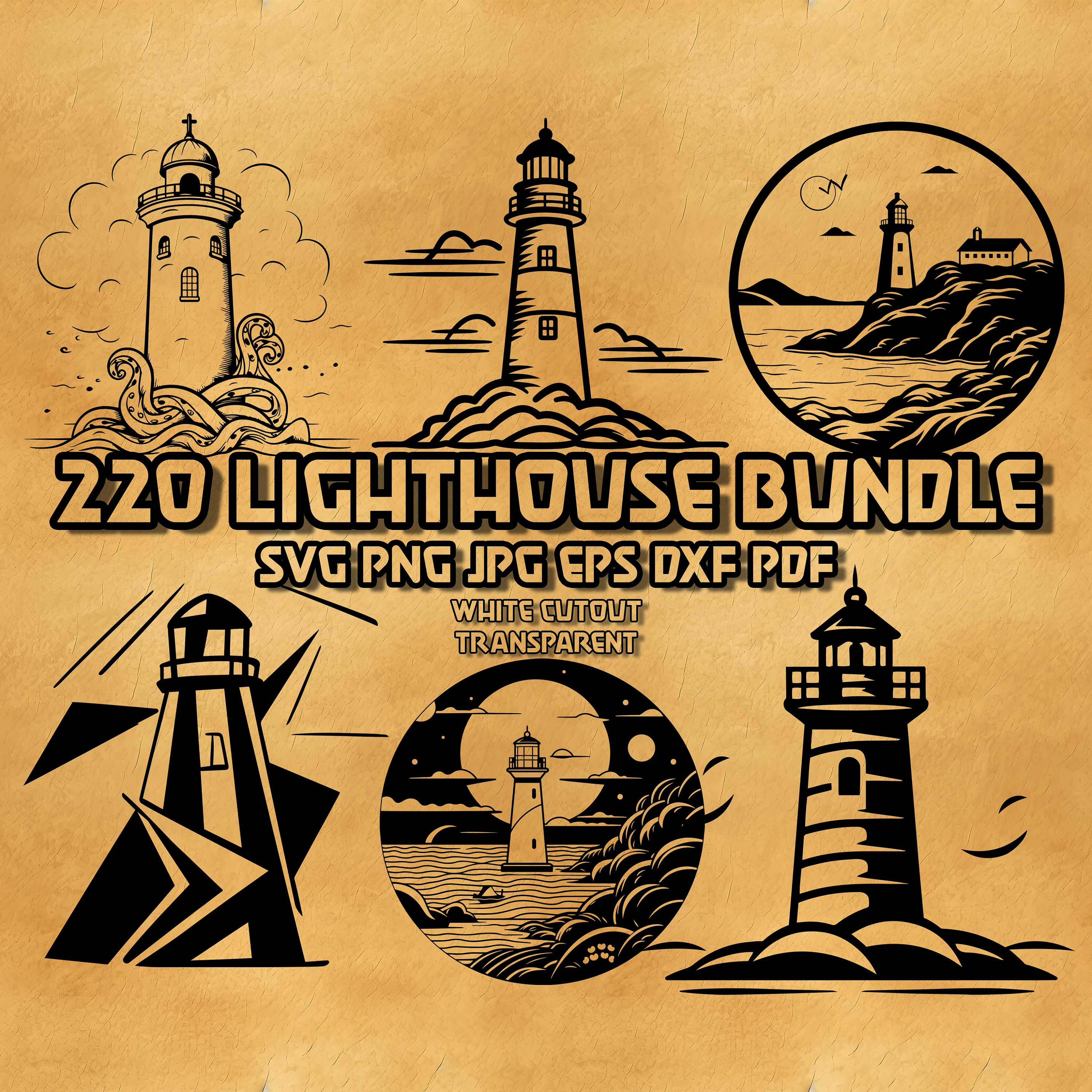 Lighthouse Svg Bundle, Lighthouse Png, Ocean Svg, Sea Svg, Lighthouse ...