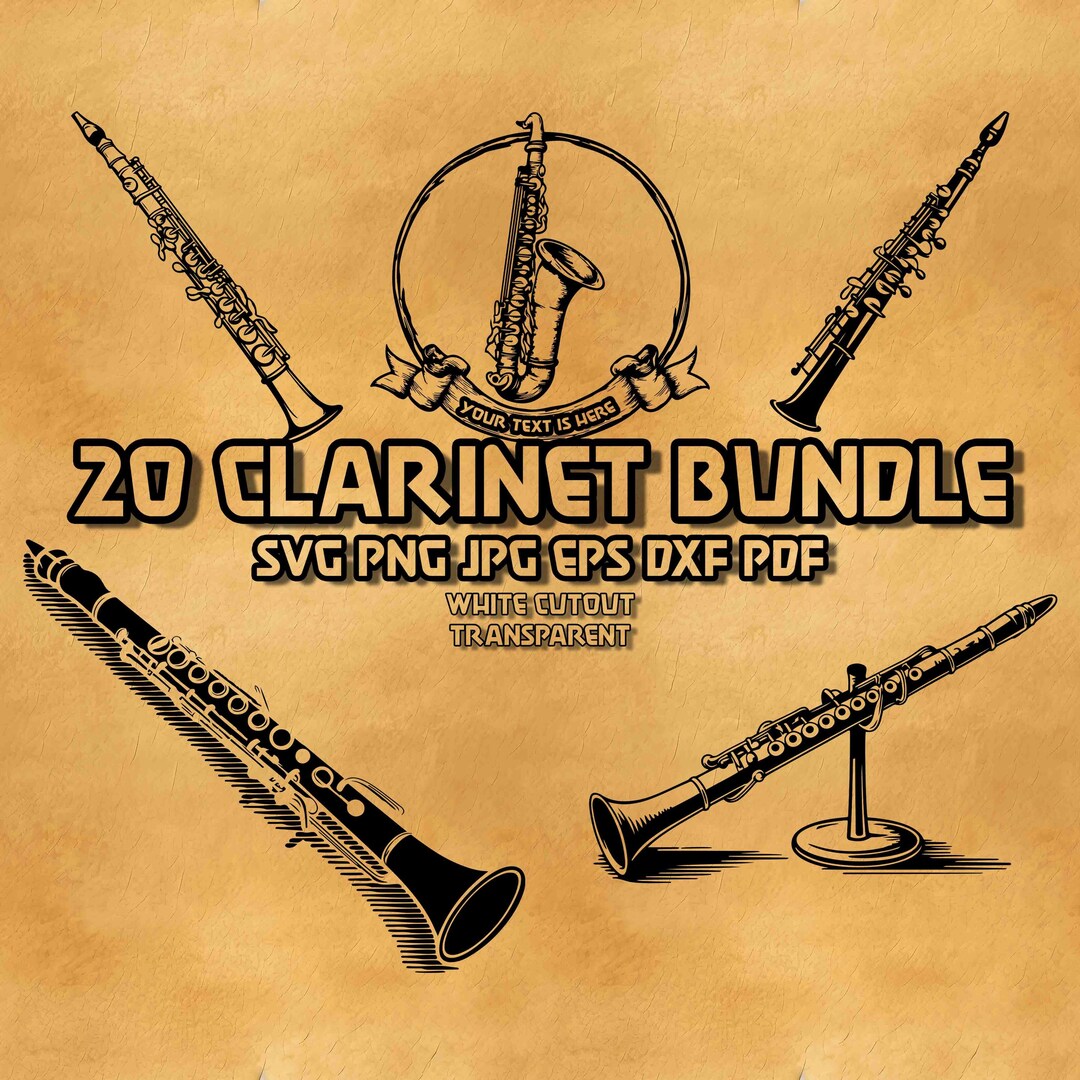 Clarinet SVG Bundle: Orchestra Instrument Graphics (digital Files) - Etsy