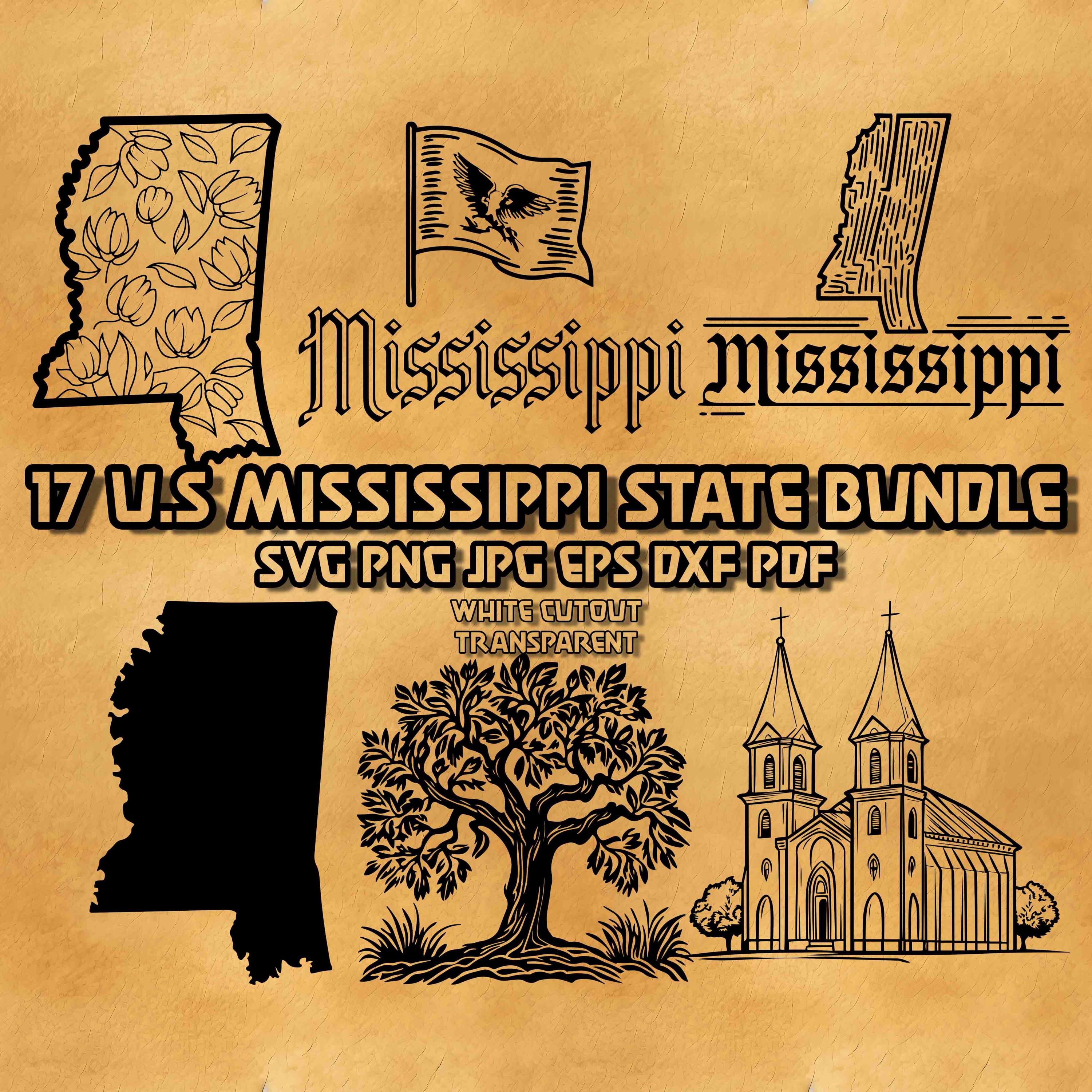 Mississippi State Outline SVG Bundle: Laser Engrave File - Etsy