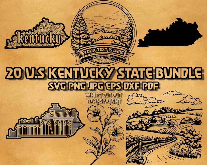 Kentucky State Bundle, Cut Files, State Bundle Svg File, Cricut Cut ...
