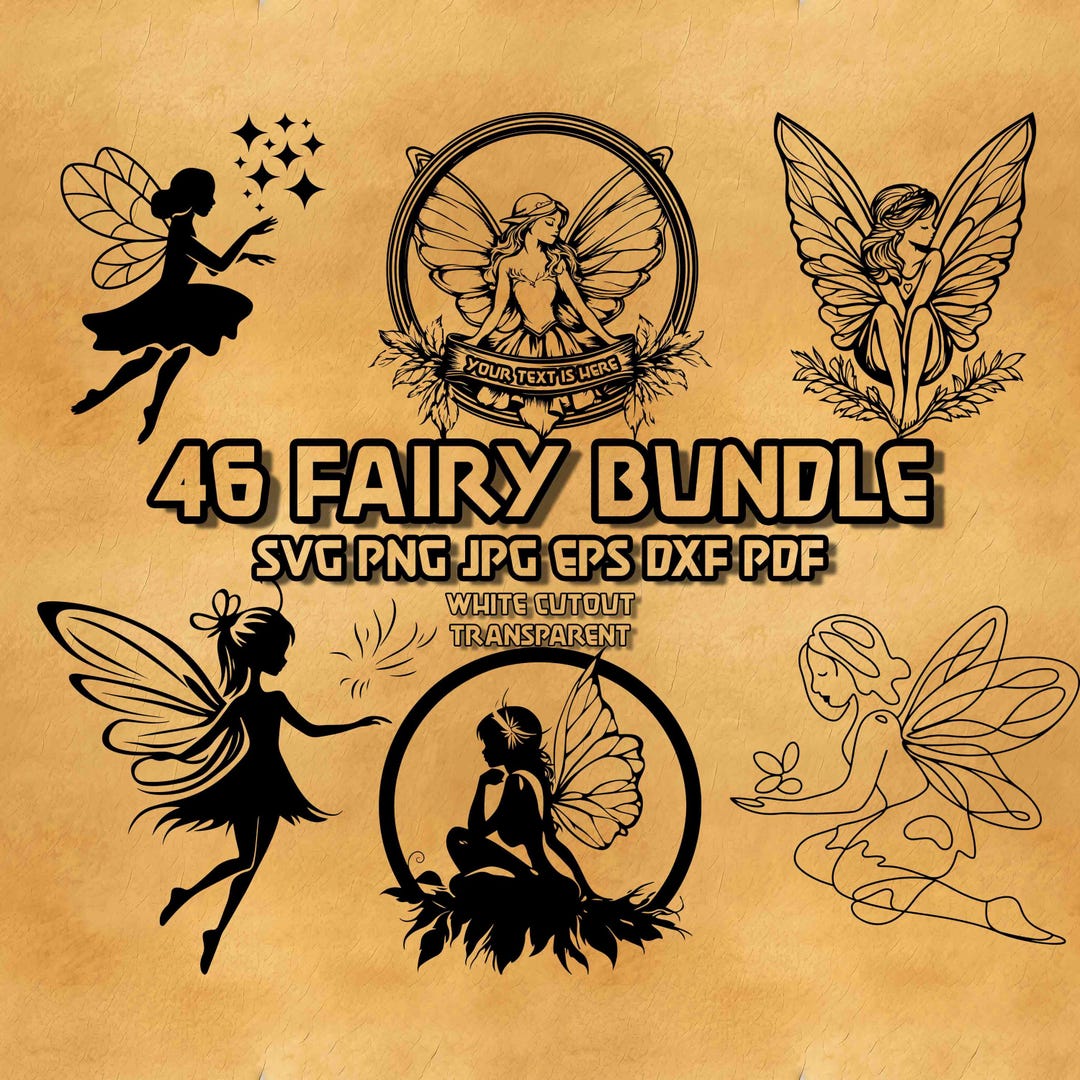 Magical Fairy SVG Bundle, Enchanted Fairy Art, Magical Designs for ...