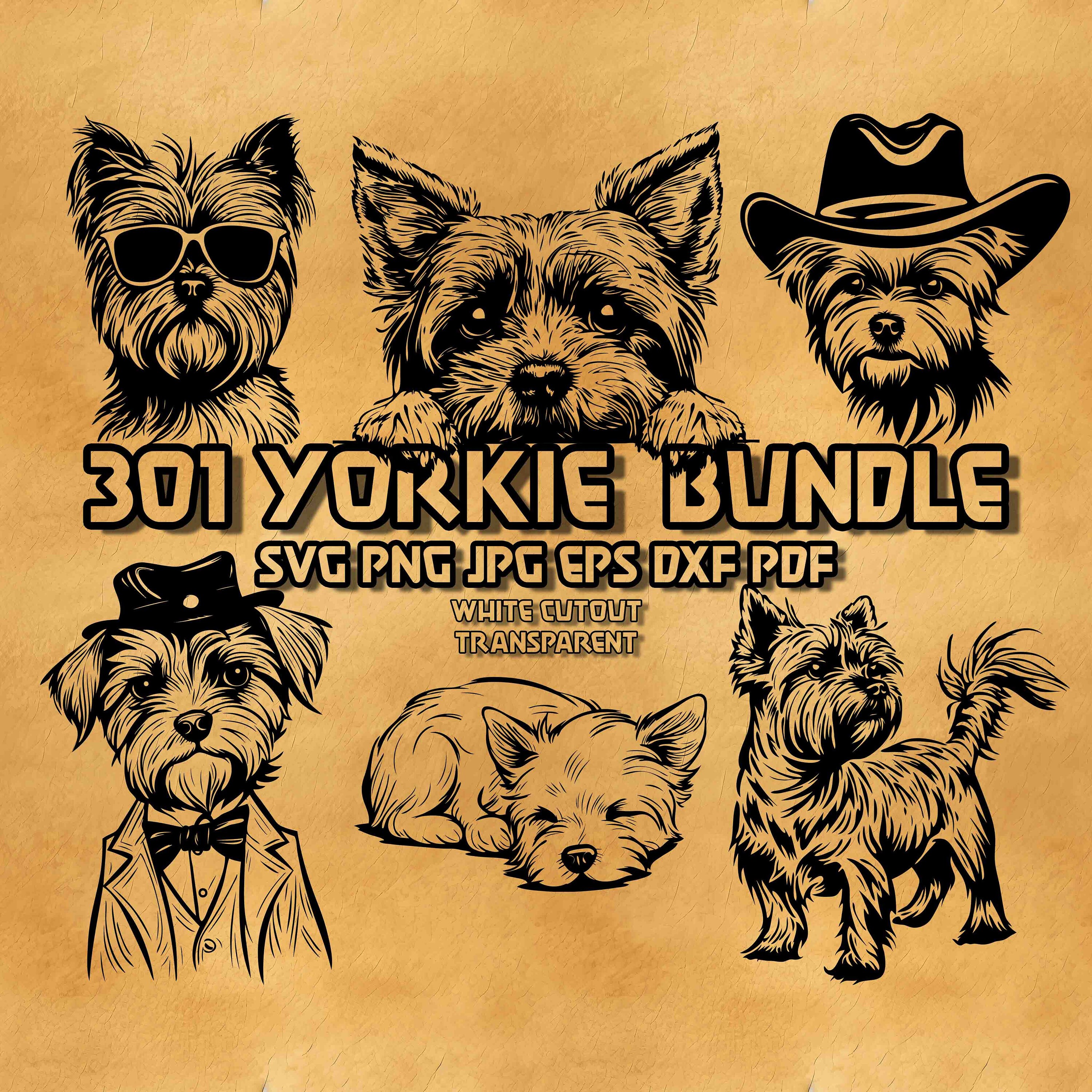 Yorkie Svg Bundle, Peeking Yorkie Svg, Floral Yorkie Svg, Gentleman ...