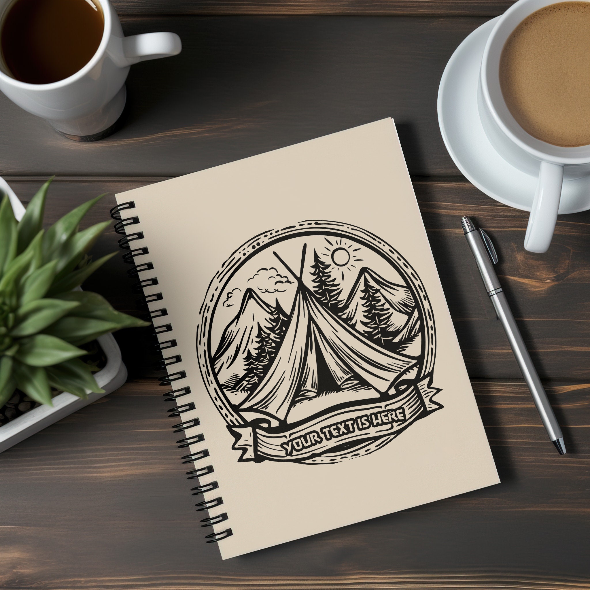 Mountain Sign Svg Bundle, Mountain With Text Banner, Mountain Scene Svg ...