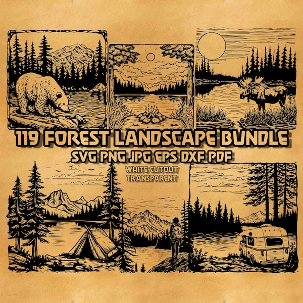 Forest Landscape Svg - Etsy