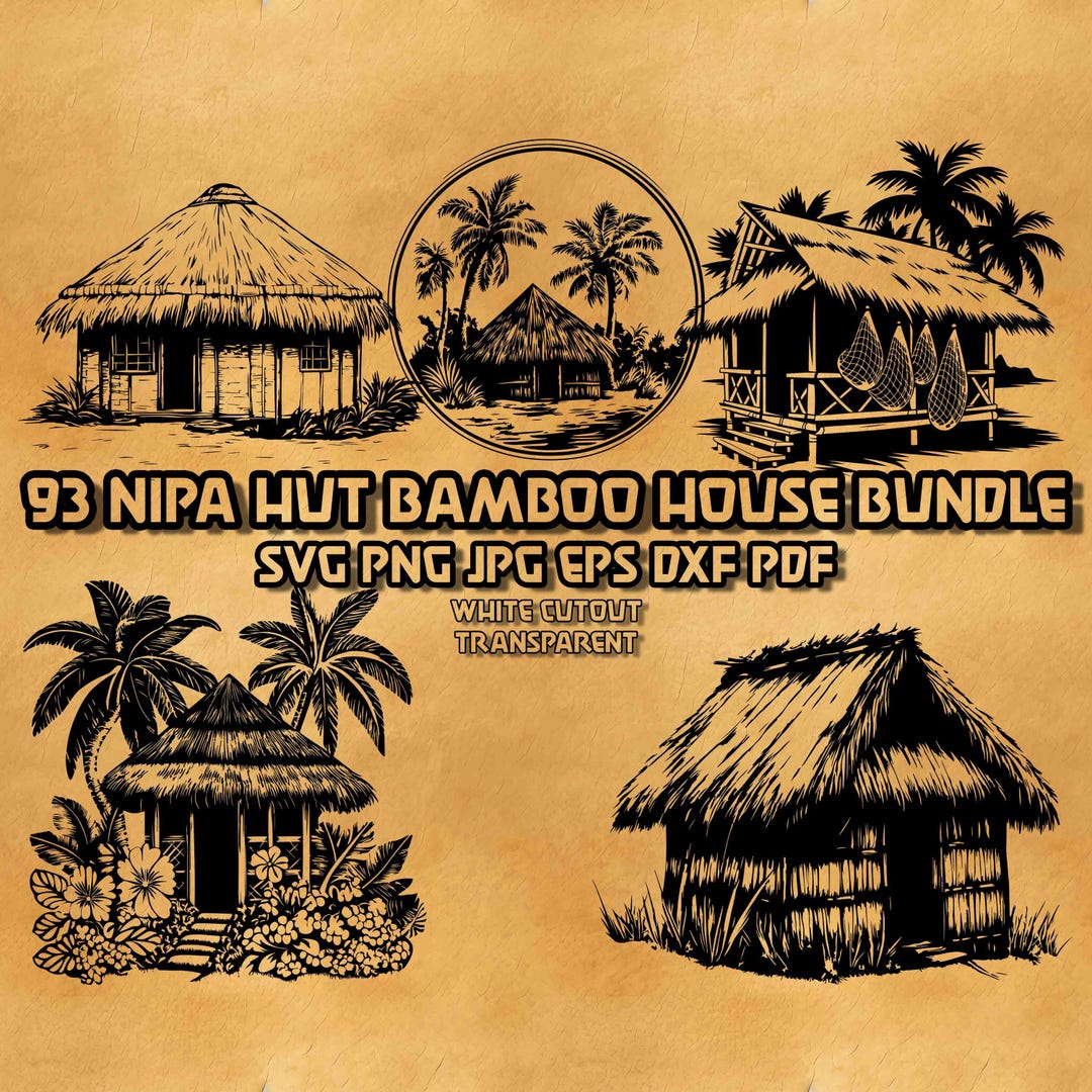 Nipa Hut Bamboo SVG Bundle: Tropical Filipino House Digital Print - Etsy