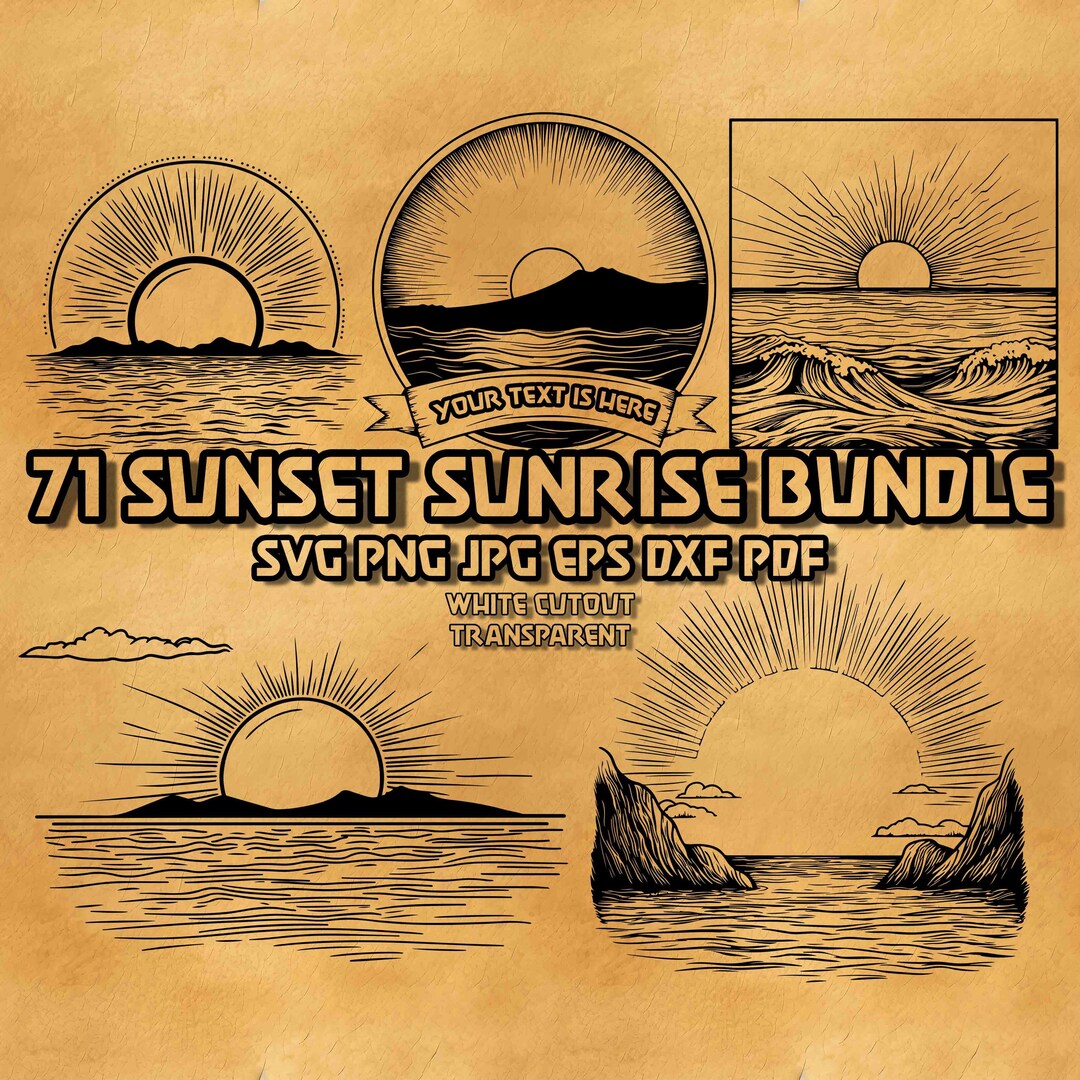 Sunset Sunrise SVG Bundle, Scenic Horizon Art, Nature-inspired Designs ...