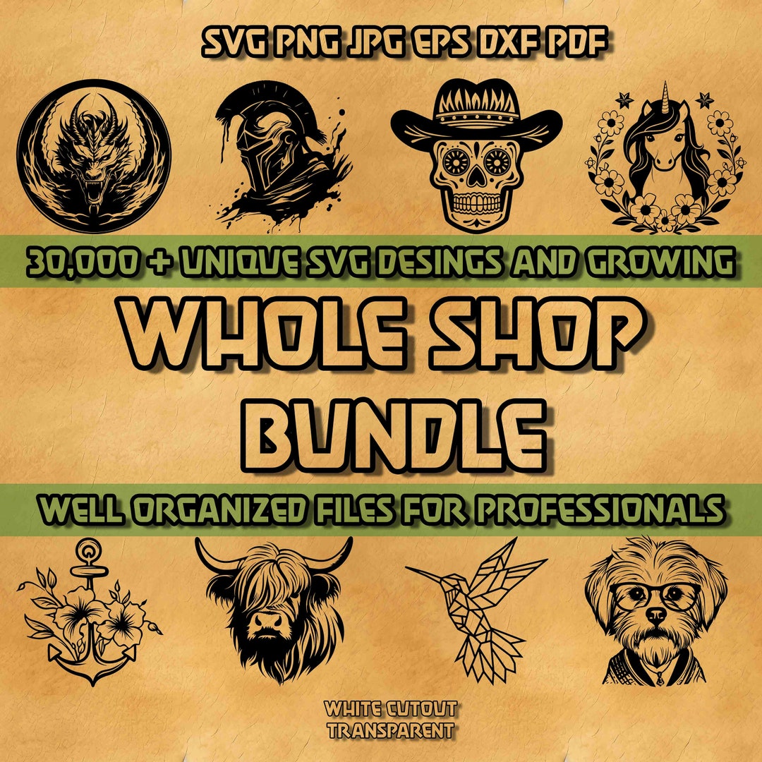 Paquete de diseños SVG de 30000 , paquete SVG de toda la tienda ...