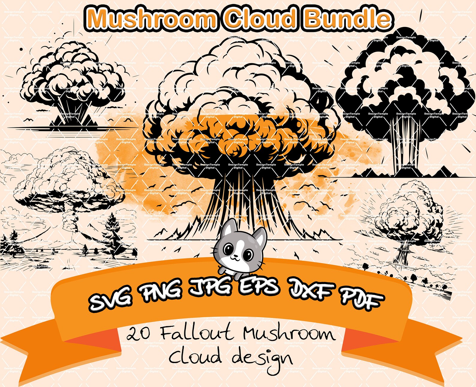Fallout Mushroom Cloud Svg Atom Bomb Cloud Svg Oppenheimer - Etsy
