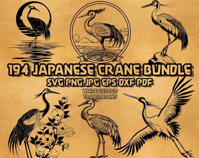 Japanese Crane Bird Svg, Crane Bird Flowers Png, Japanese Tattoo ...