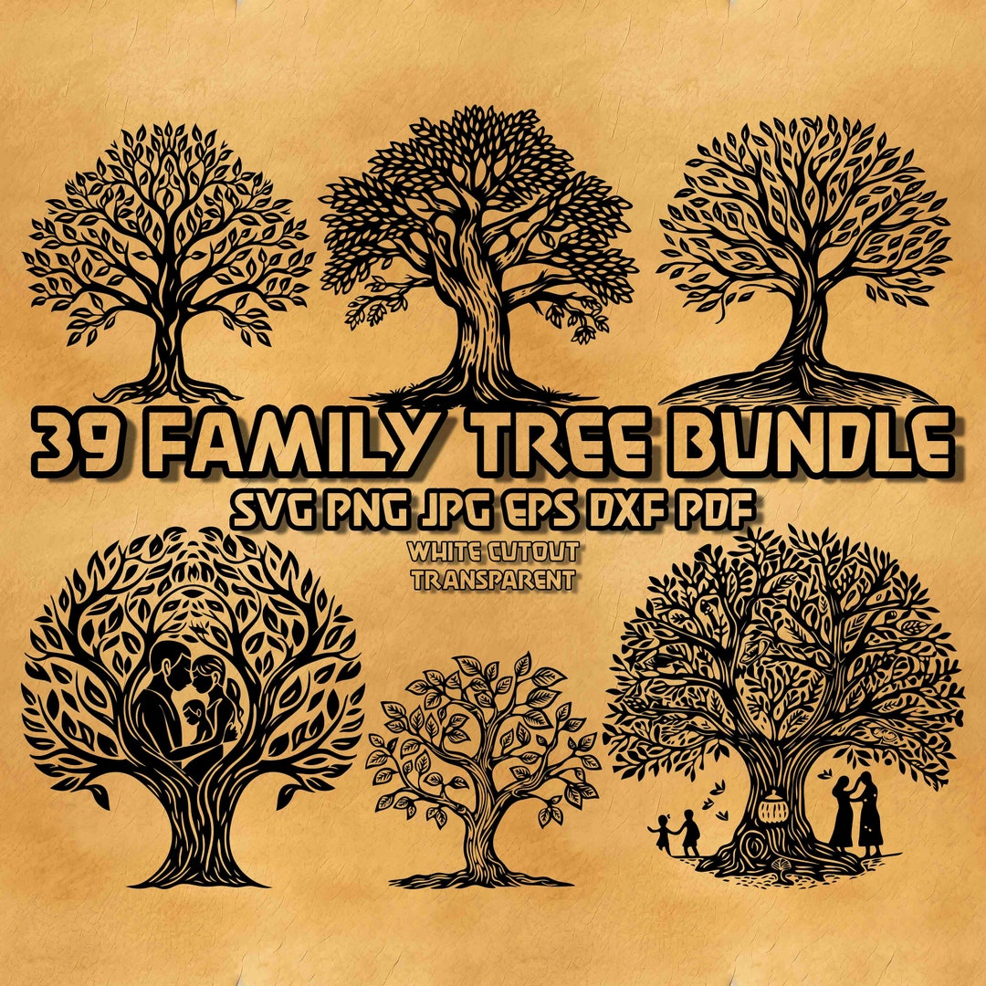 Family Tree Svg Bundle, Geometric Tree Svg, Tree With Roots Svg, Tree ...