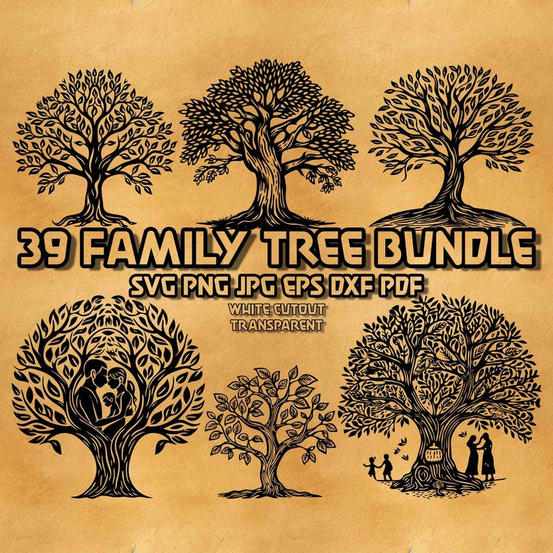 Family Tree Svg Bundle, Geometric Tree Svg, Tree With Roots Svg, Tree ...