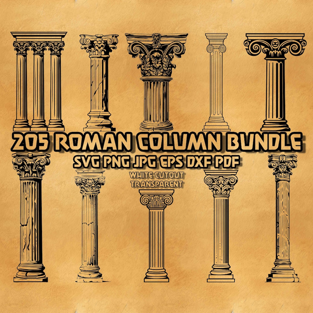 Roman Column Svg Bundle, Ancient Roman Svg, Philosophy Svg, Ancient ...