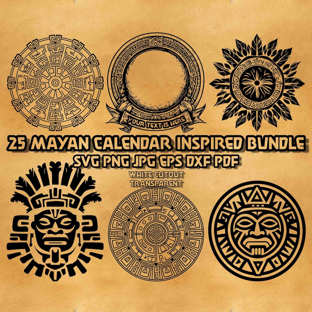 Mayan Calendar SVG Bundle: Ancient Aztec Designs (digital Art) - Etsy UK