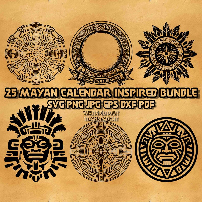 Mayan Calendar SVG Bundle: Ancient Aztec Designs (digital Art) - Etsy