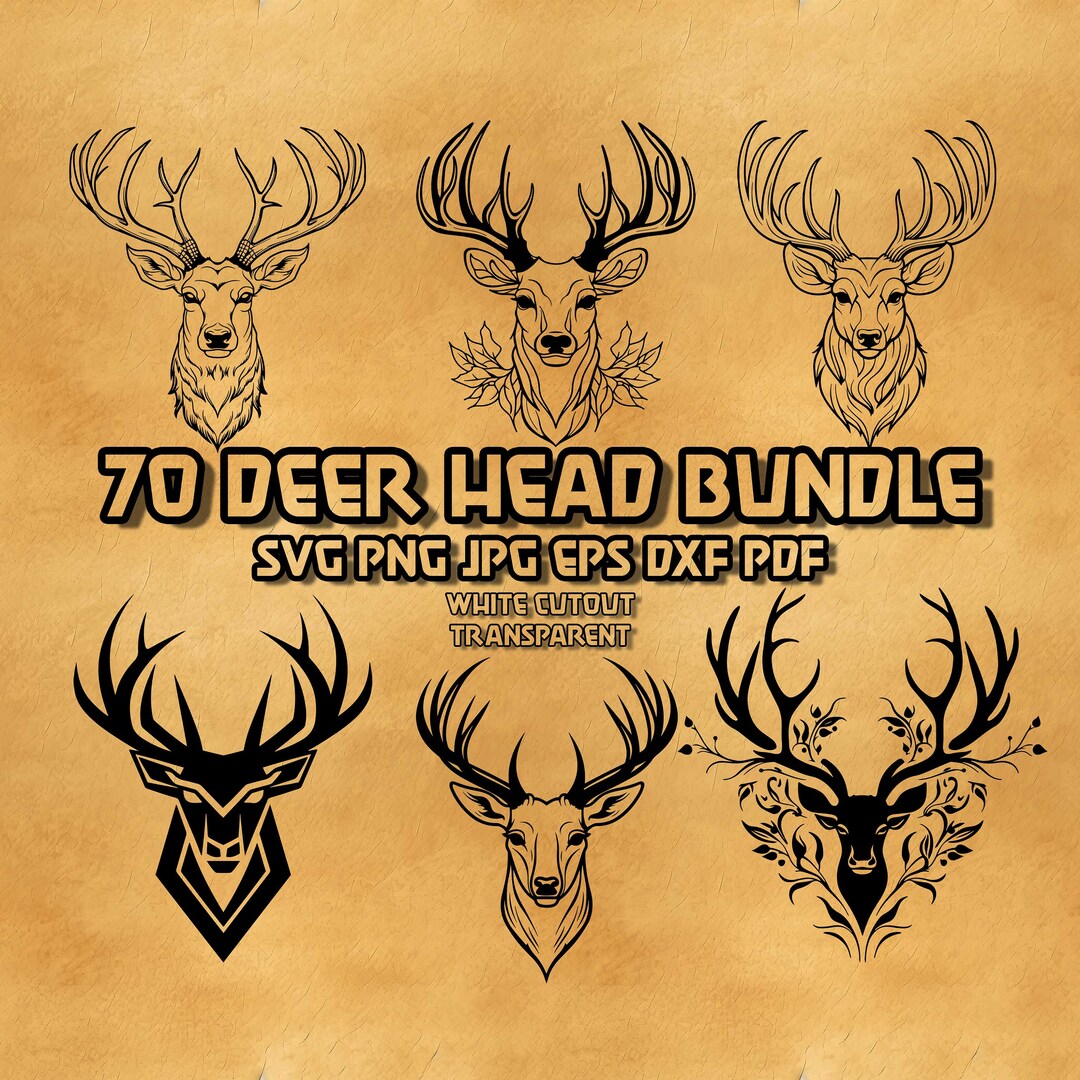 Deer Head Svg Bundle, Deer Antler Svg, Deer Hunting Svg , Deer Hunter ...