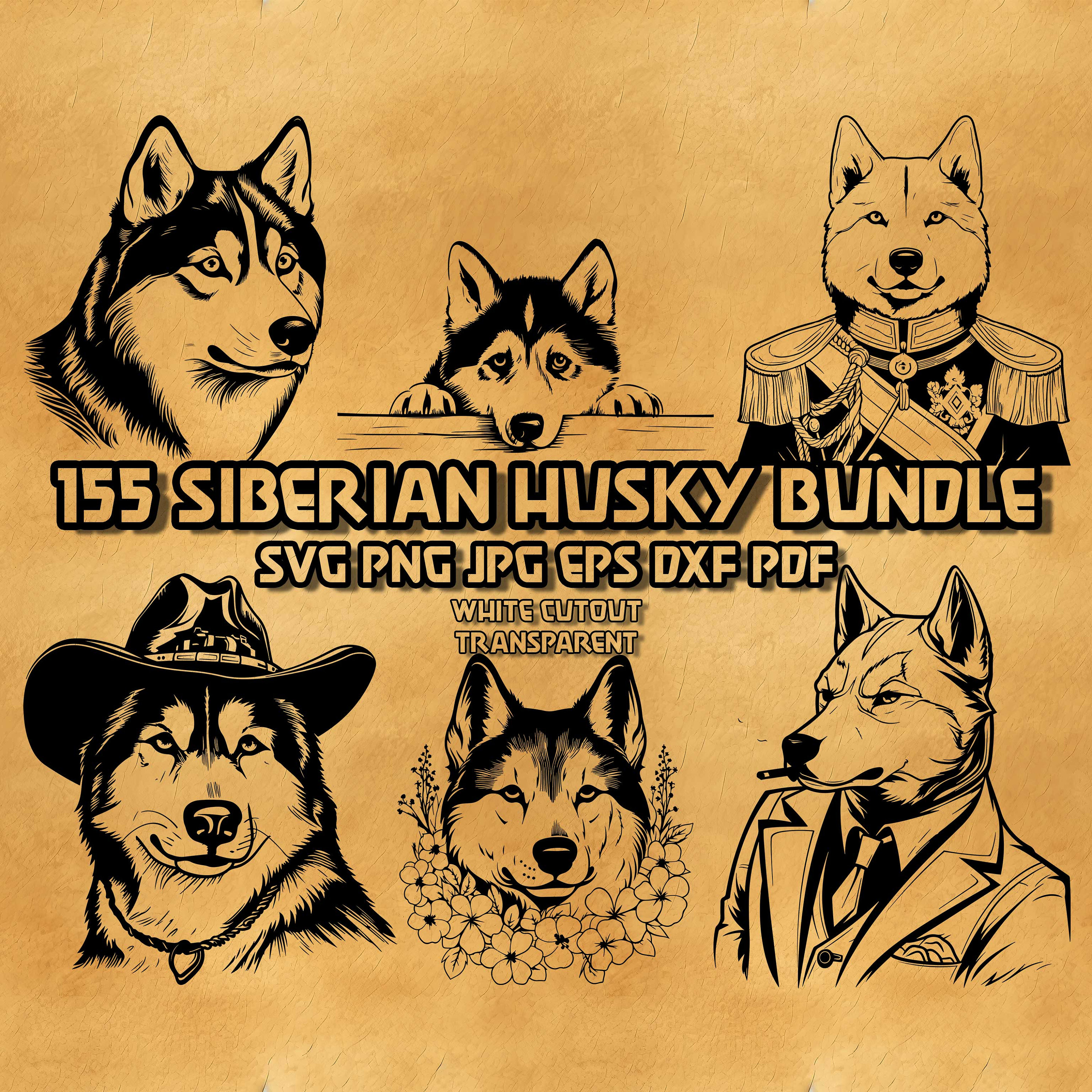 Siberian Husky Svg Bundle, Peeking Husky Svg, Sleeping Husky Svg, Husky ...