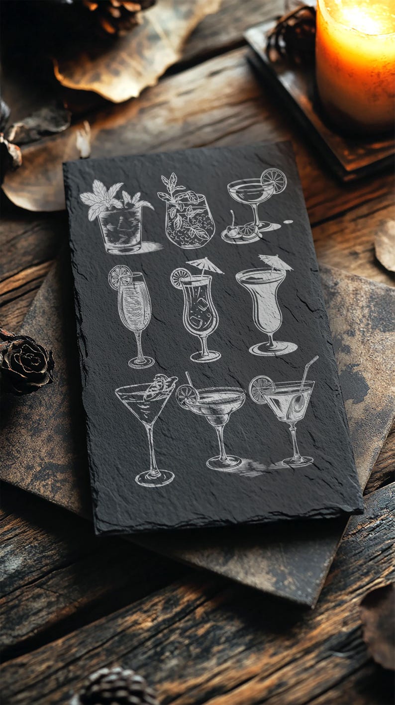 Cocktail Drink Illustrations SVG Bundle Wedding Signature Drinks Menu ...