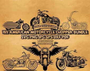 American Motorcycle Chopper SVG Bundle: Biker Garage Decor (digital ...