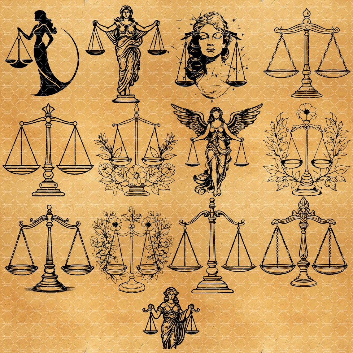 Scales of Justice Svg Bundle, Law Equality Symbol Svg, Balance Law ...