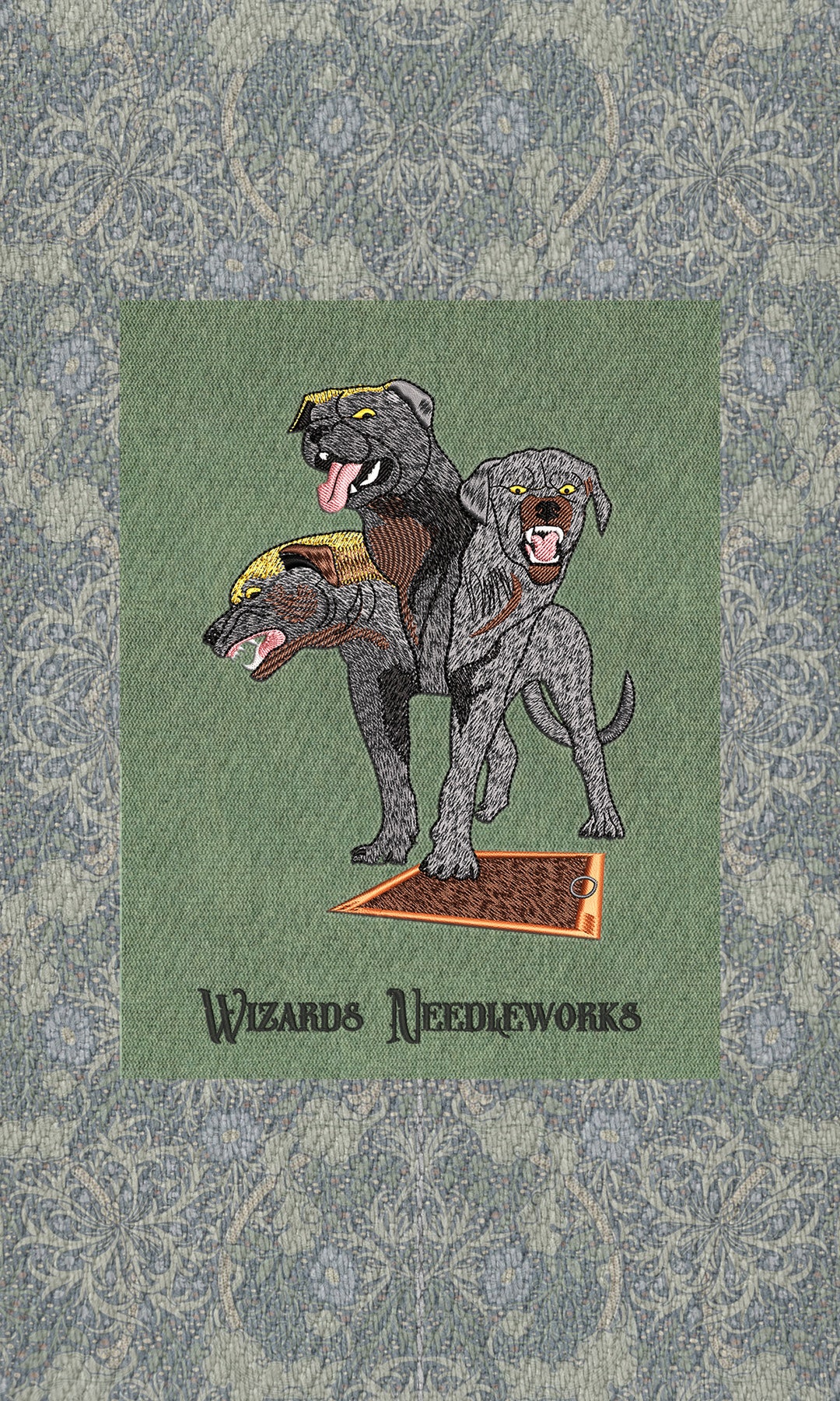 Three Head Dog Digitize Digital Machine Embroidery Design Pattern File ...