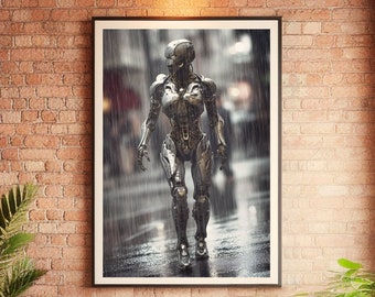 Robot Thinking Android Sci-fi Art Print Instant Digital - Etsy