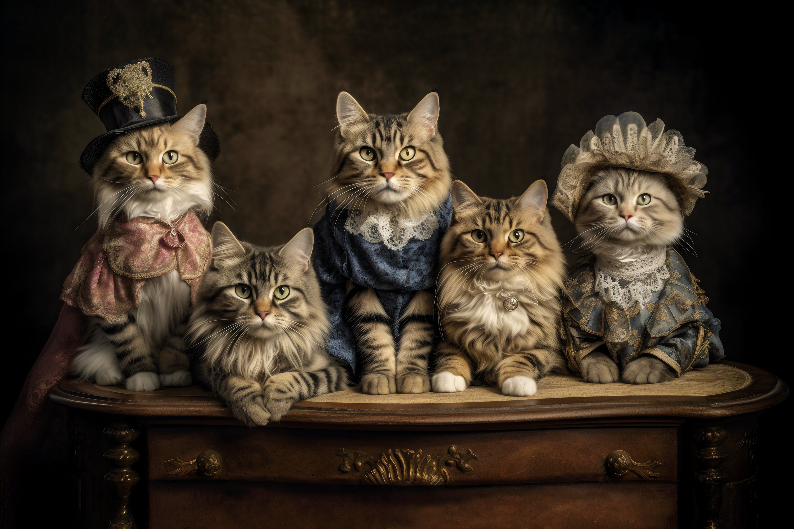 Victorian Cats Poster, Printable DIGITAL DOWNLOAD, Vintage Style Art ...