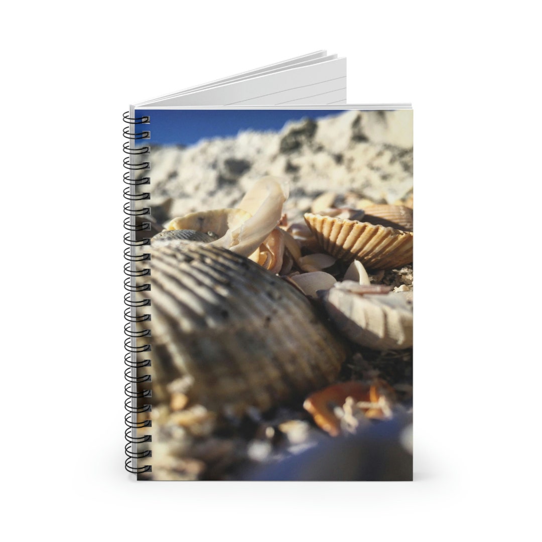 Spiral Notebook- Beach Shells - Ruled Line - Etsy