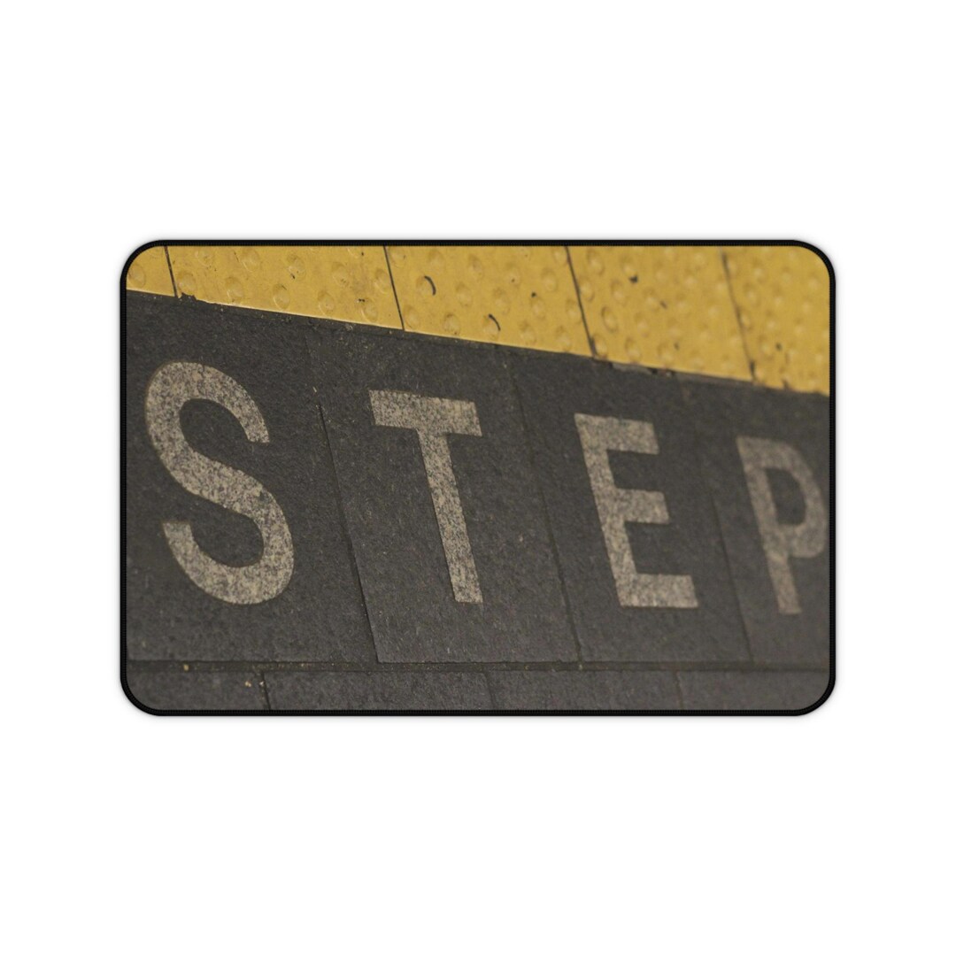 Subway STEP Sign Desk Mat | Urban Transit Typography Mouse Pad - Etsy