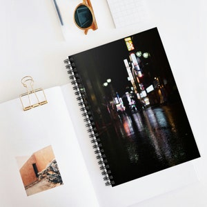 Spiral Notebook- Tokyo Rainy Night - - Ruled Line - Etsy