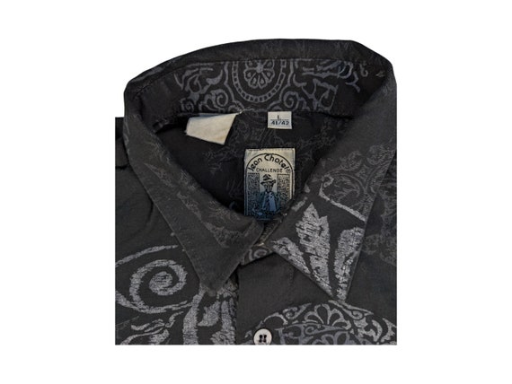 2000er Vintage Jean Chatel Crazy Pattern Lang arm Shi… - Gem