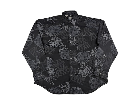 2000er Vintage Jean Chatel Crazy Pattern Lang arm Shi… - Gem