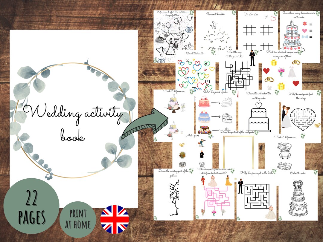 Pritable Wedding Activity Book A4 Kids Avtivity Book - Etsy